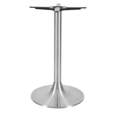 Trumpet table base medium brushed stainless steel - Foremost Furniture Ltd.